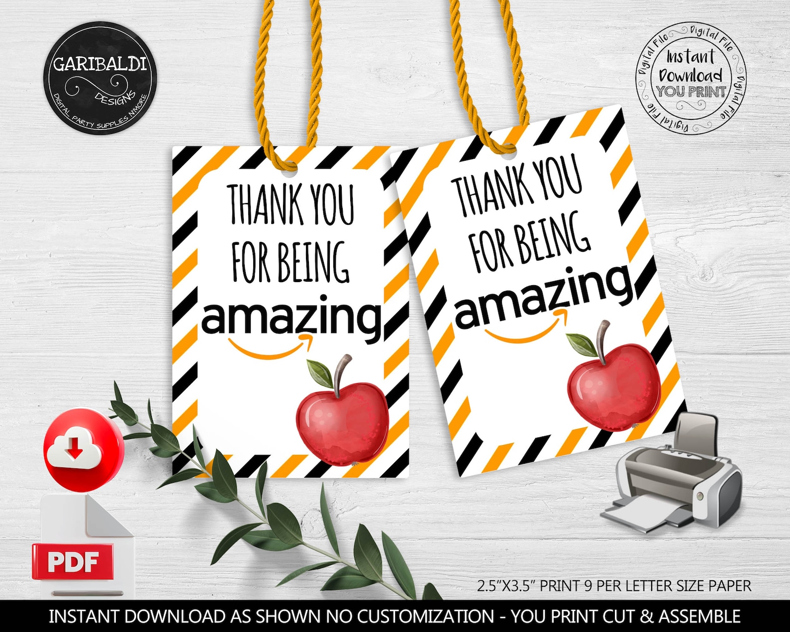 Teacher Appreciation Tags Thank You for Being Amazing Volunteer Staff ...