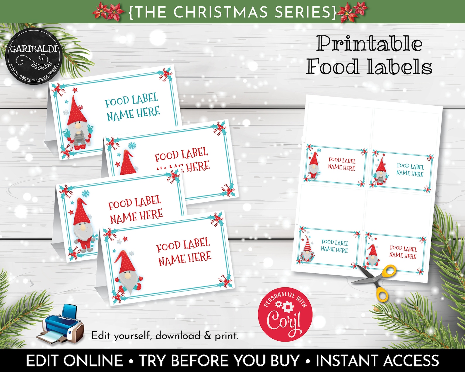 Editable Christmas Food Labels Instant Download Christmas - Etsy