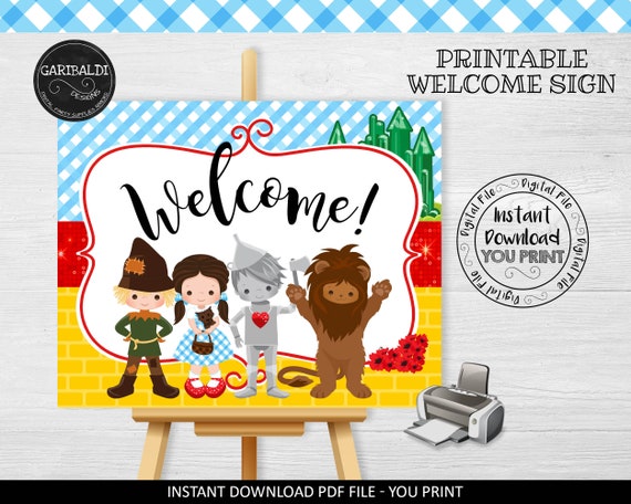 Printable Wizard of Oz Welcome Party Sign Wizard of Oz - Etsy