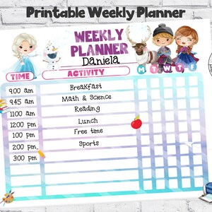Printable Frozen Homeschool Planners, Frozen Schedule Charts, Daily ...