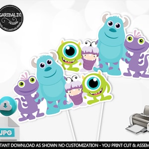 Monsters Cake Topper Cute Monsters Centerpieces Birthday Party ...