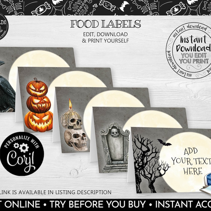 Halloween Place Card - Etsy