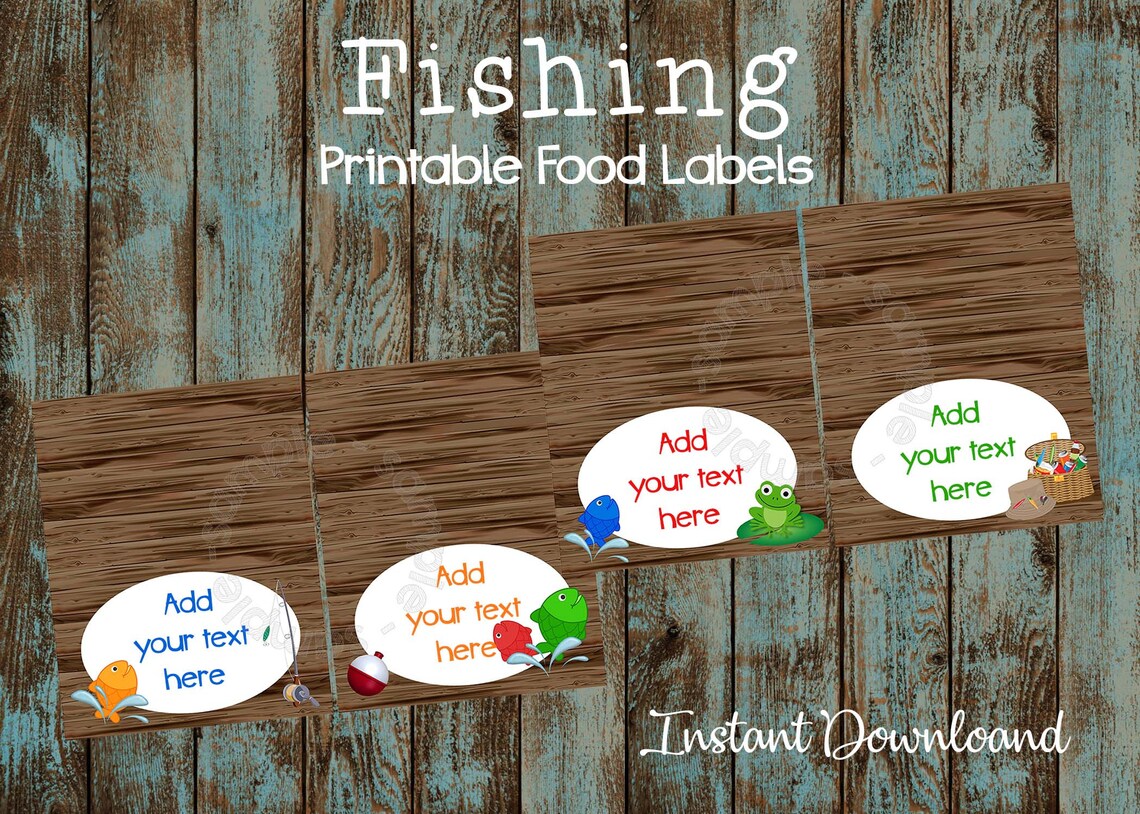 Printable Fishing Food Labels Editable Fishing Food Tent | Etsy