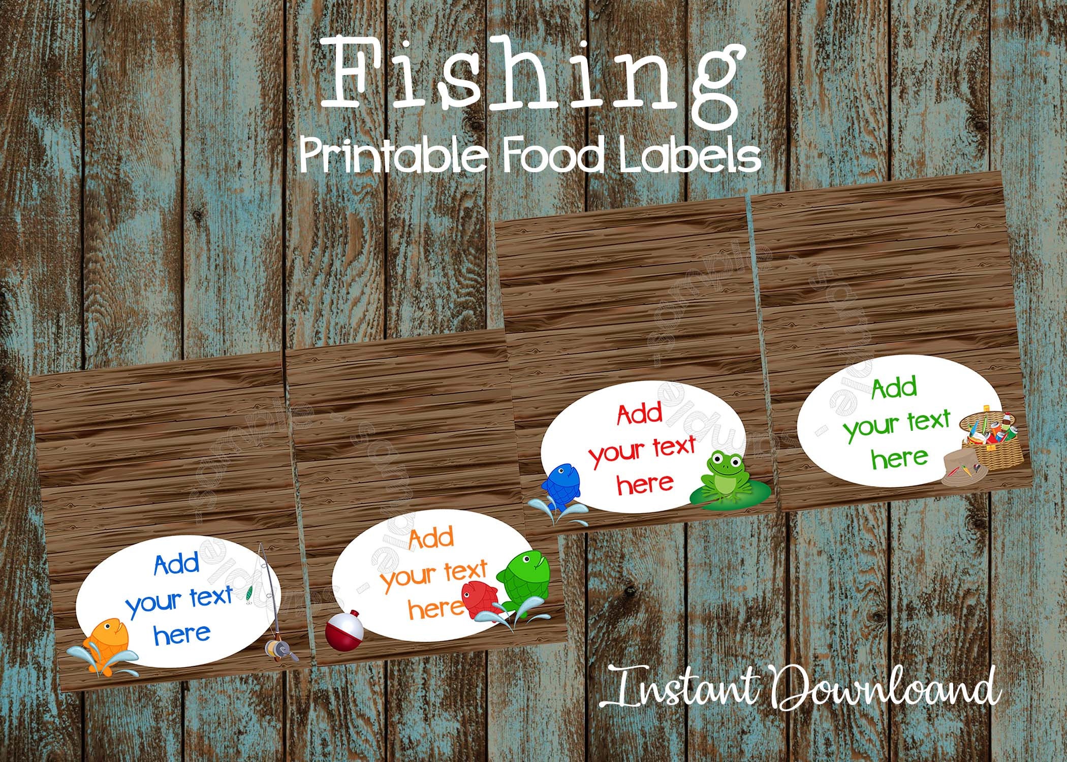 Printable Fishing Food Labels, Editable Fishing Food Tent Tags, Fishing ...