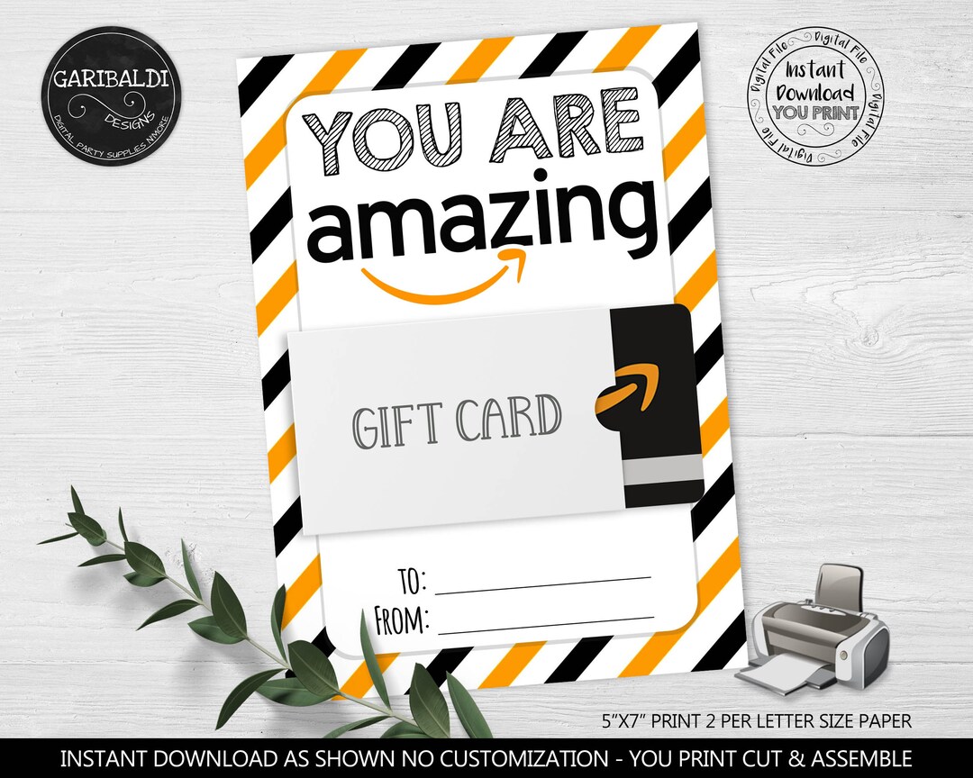 You Are Amazing Gift Card Holder Instant Download Amazing Teacher Staff ...