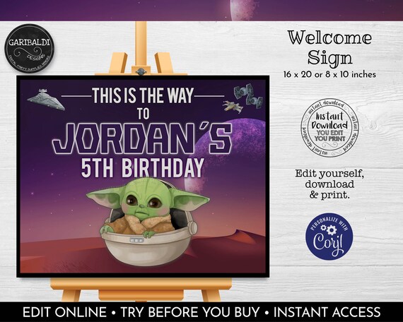 Editable Star Wars Welcome Sign Instant Download Star Wars | Etsy