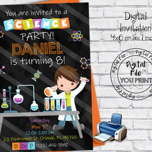 Printable Science Party Invitation Custom Science Birthday | Etsy
