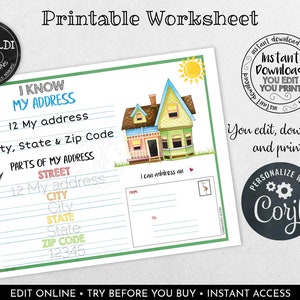 Editable My Address Worksheet Homeschool Address Kids Activity Home ...