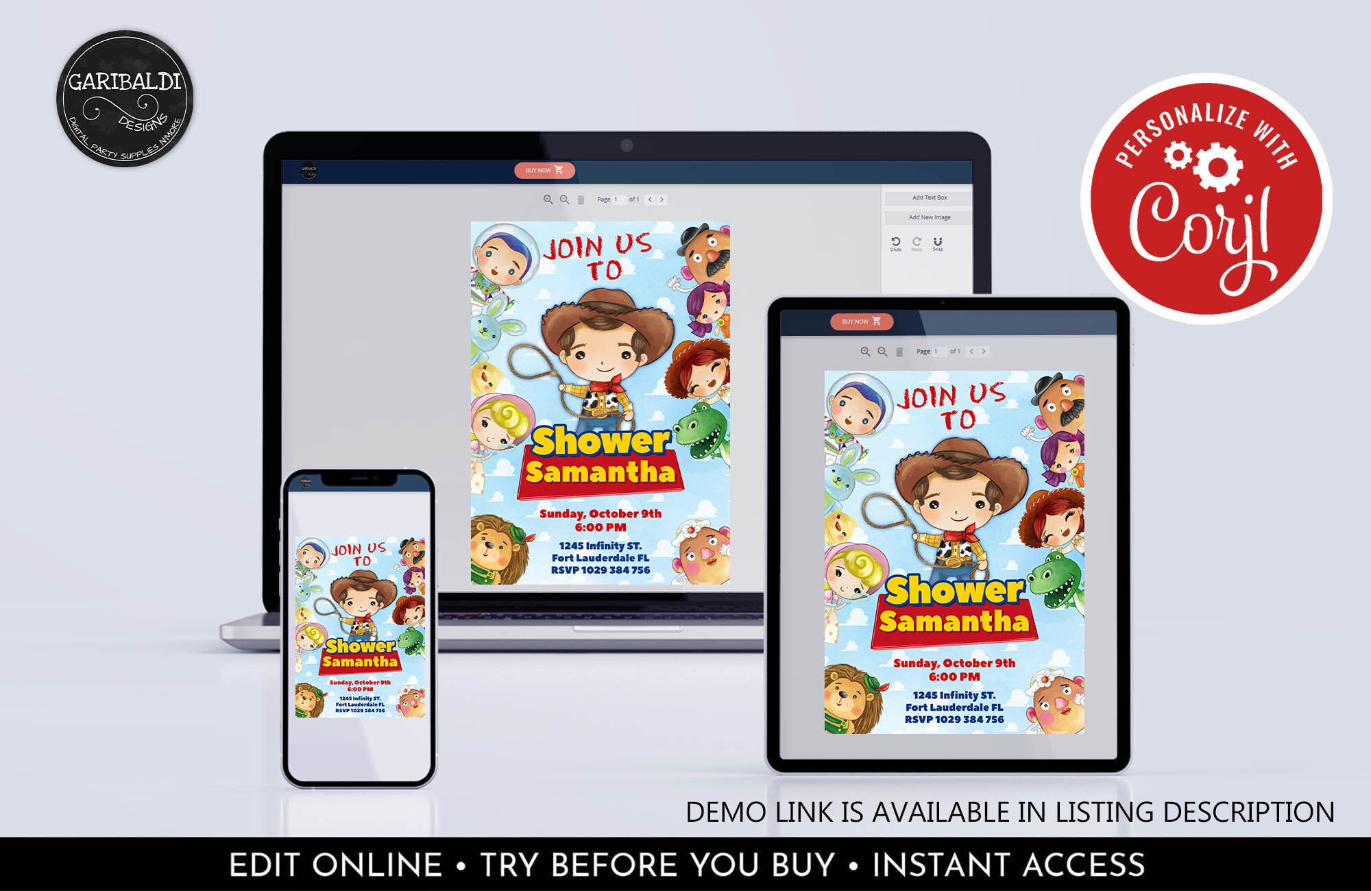 Editable Toy Story Invitation Printable It's a Boy Story - Etsy