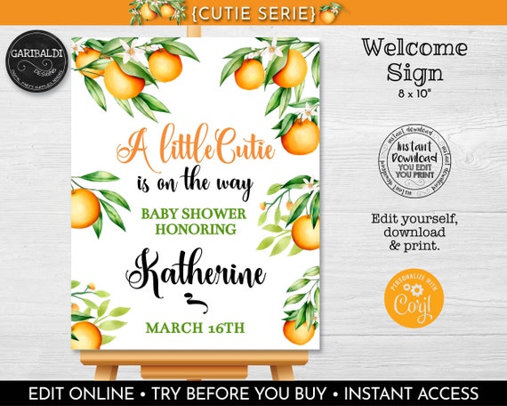 Editable Little Cutie Welcome Sign Instant Download Little - Etsy