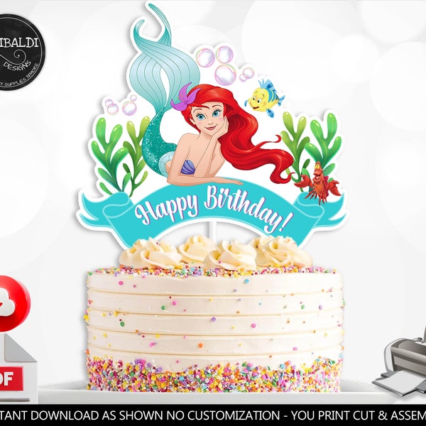 Mermaid Cake Topper - Etsy