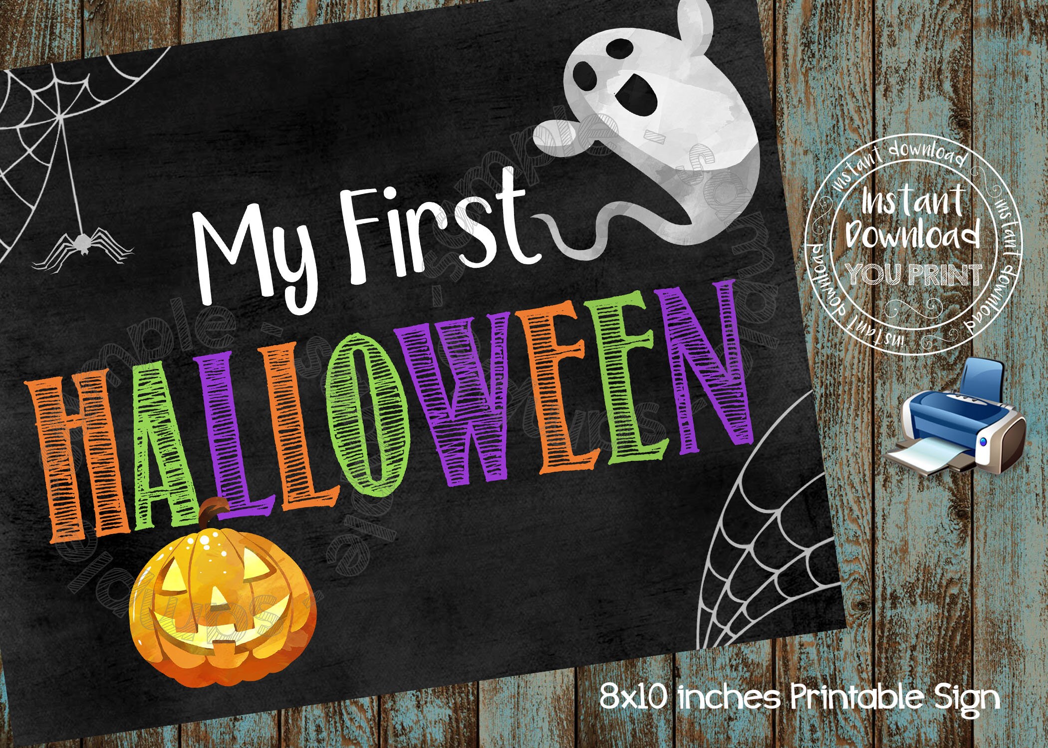 Printable My Halloween Sign Digital First Halloween | Etsy