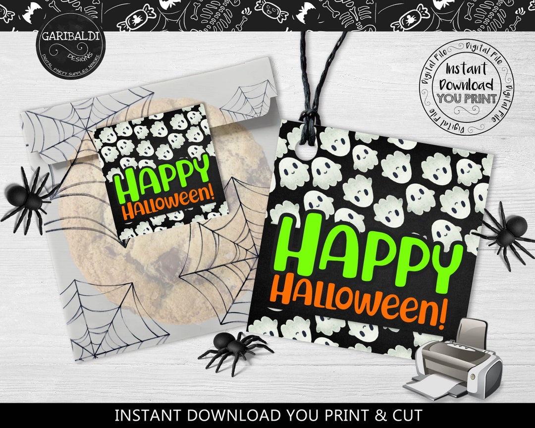 Instant Download Halloween Favor Tags Ghost Gift Tags Halloween Treat ...