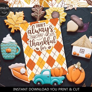 Printable Thanksgiving Cookie Card Printable Cookie Card Holder Instant ...