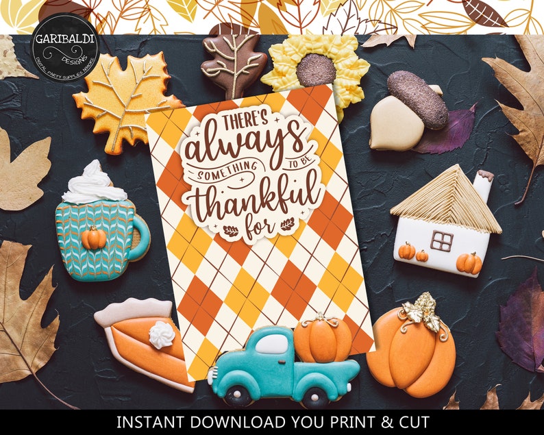 Printable Thanksgiving Cookie Card Printable Cookie Card Holder Instant ...