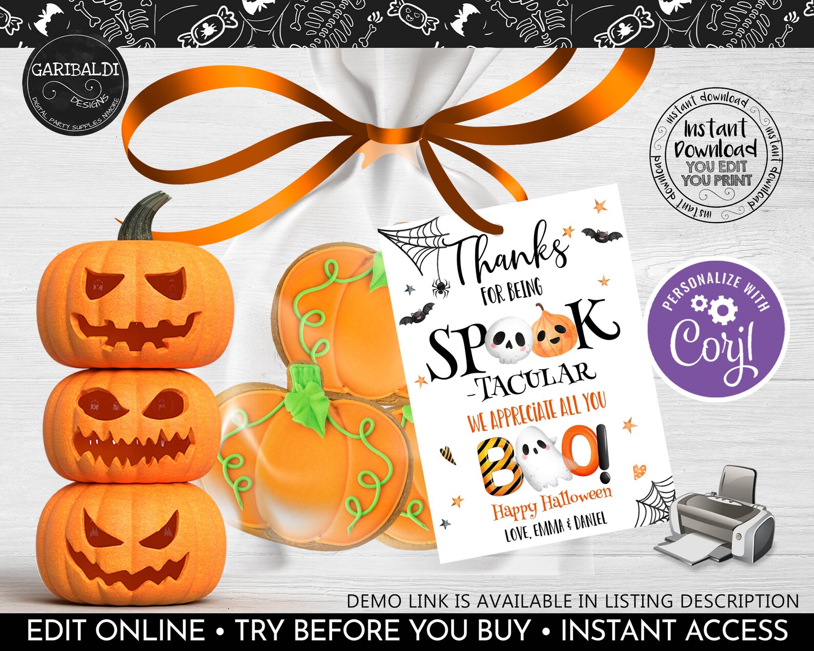 Editable Halloween Appreciation Favor Tags Spooktacular Teacher ...