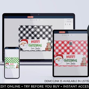 Editable Christmas Bag Topper Printable Santa Bag Topper Instant ...