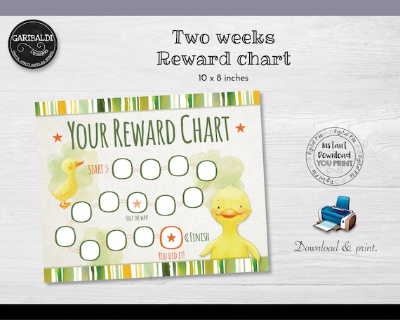 Instant Download Duckling Reward Chart Printable Baby Duck - Etsy