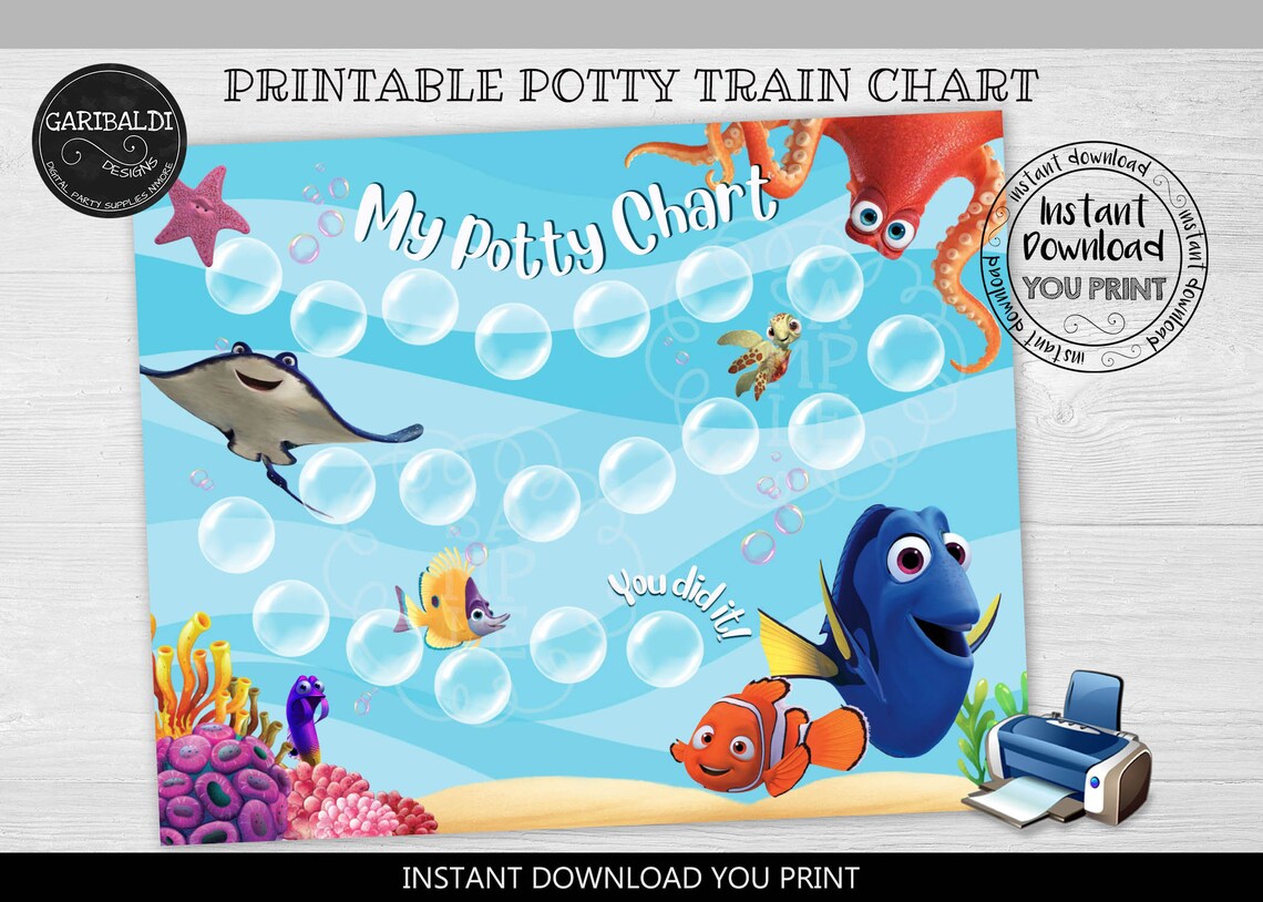 Instant Download Reward Chart Printable Chart Cute Fish Chart | Etsy