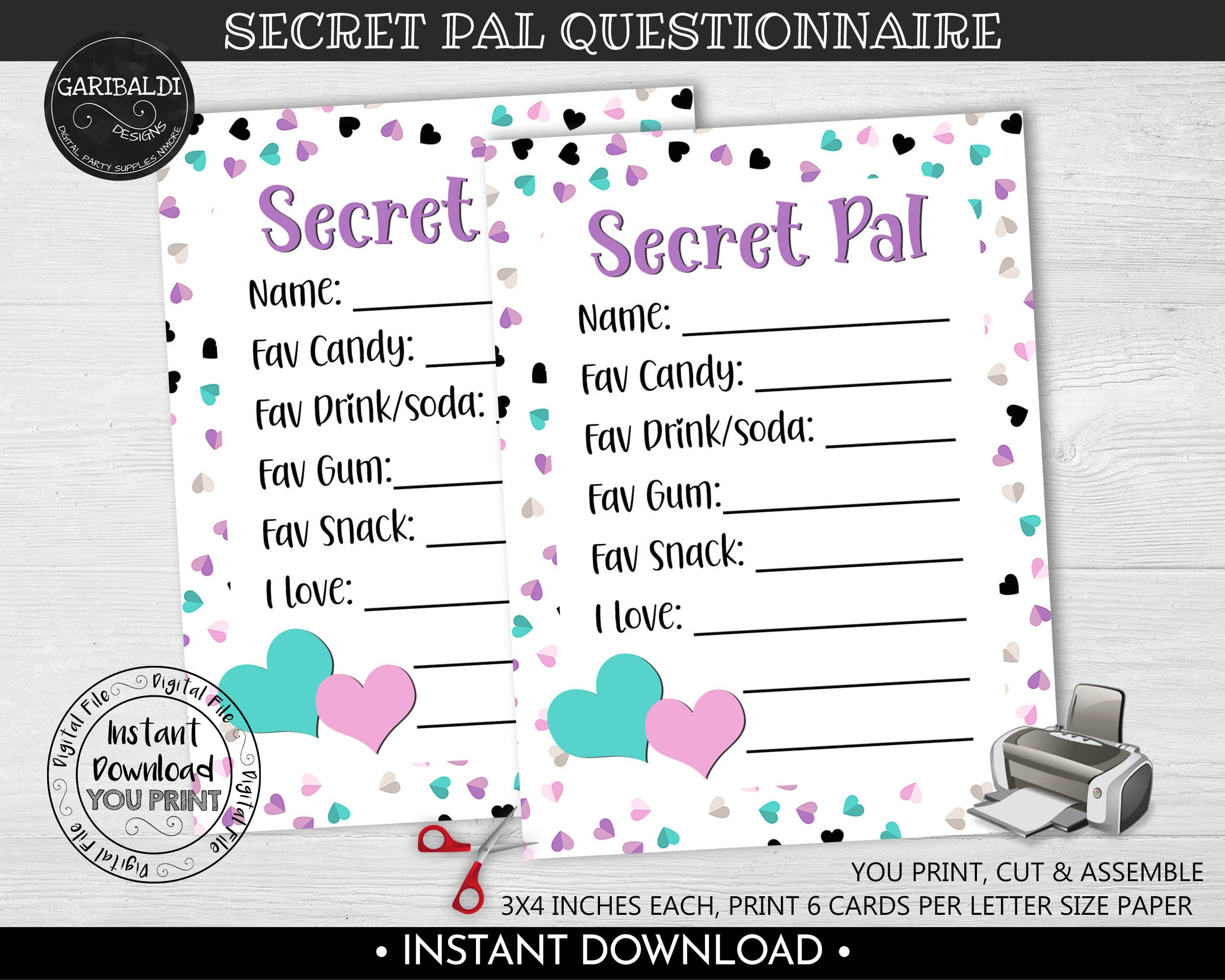 Secret Pal Questionnaire