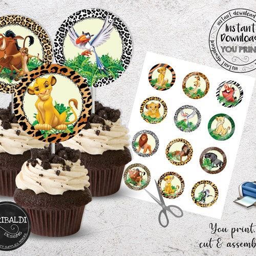 Instant Download Lion King Cupcake Toppers Printable Lion - Etsy