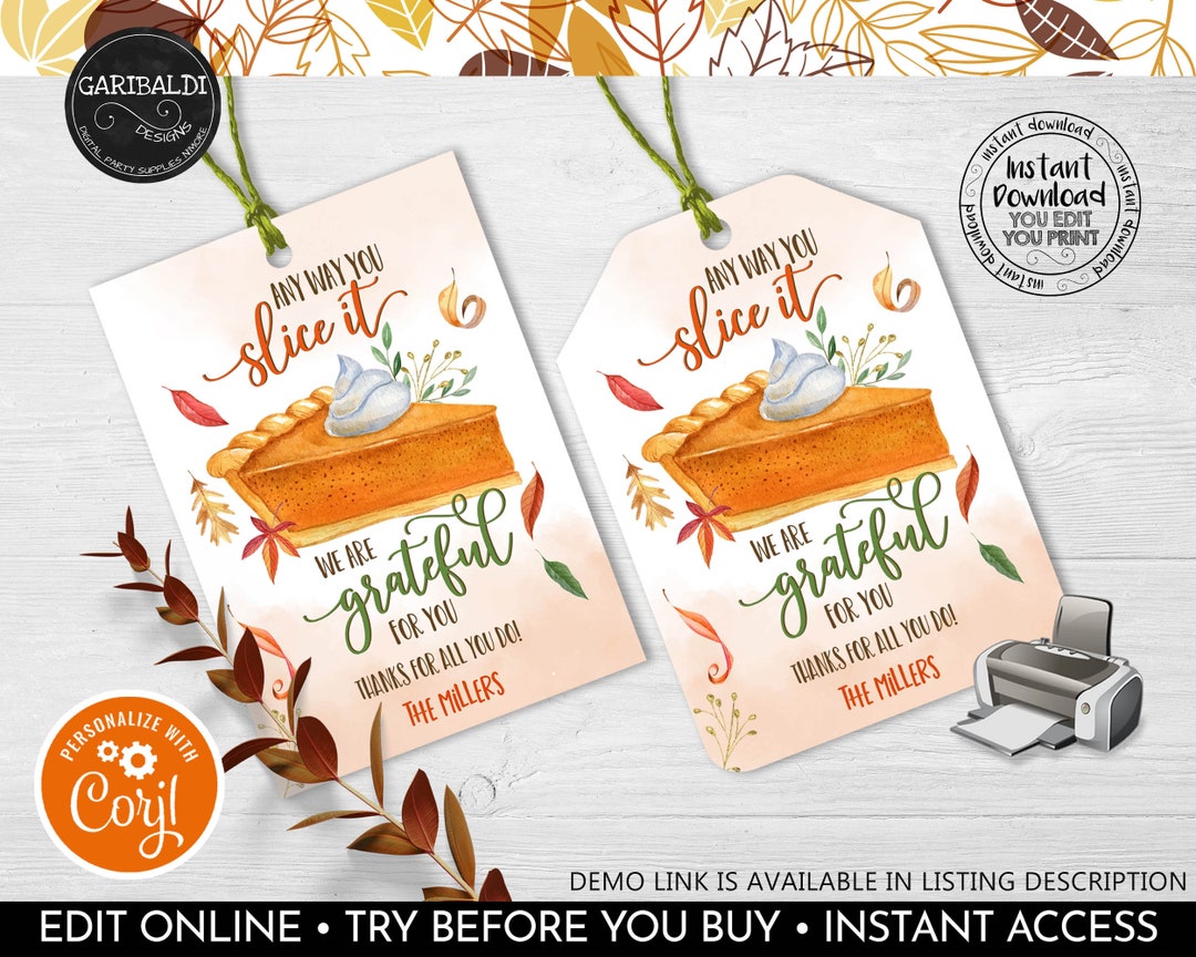 Editable Thanksgiving Favor Tags Thanksgiving Gift Tags Printable ...