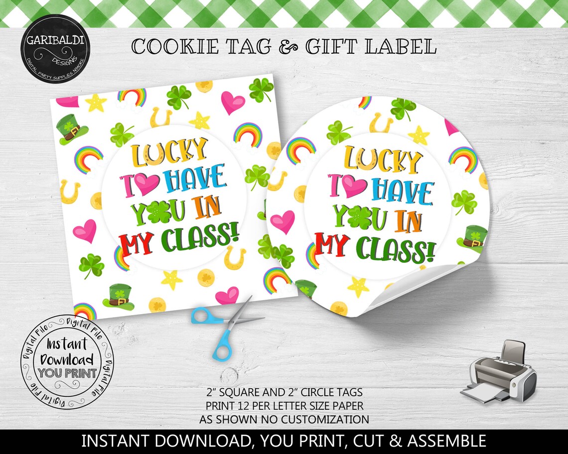Instant Download Lucky to Have You in My Class Gift Tag - Etsy