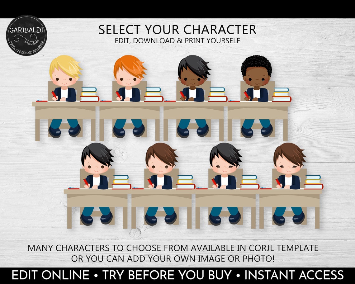 Editable First Day School Sign Back to School Photo Prop Board Instant ...