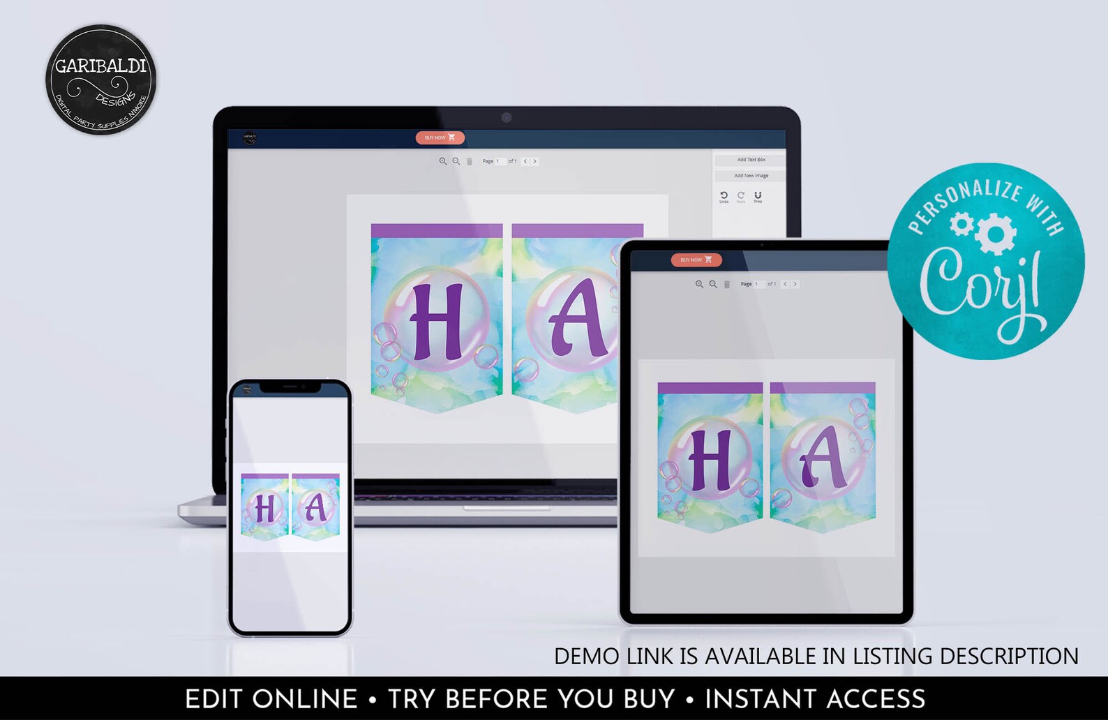 Editable Mermaid Pennant Banner Printable Under the Sea Banner - Etsy