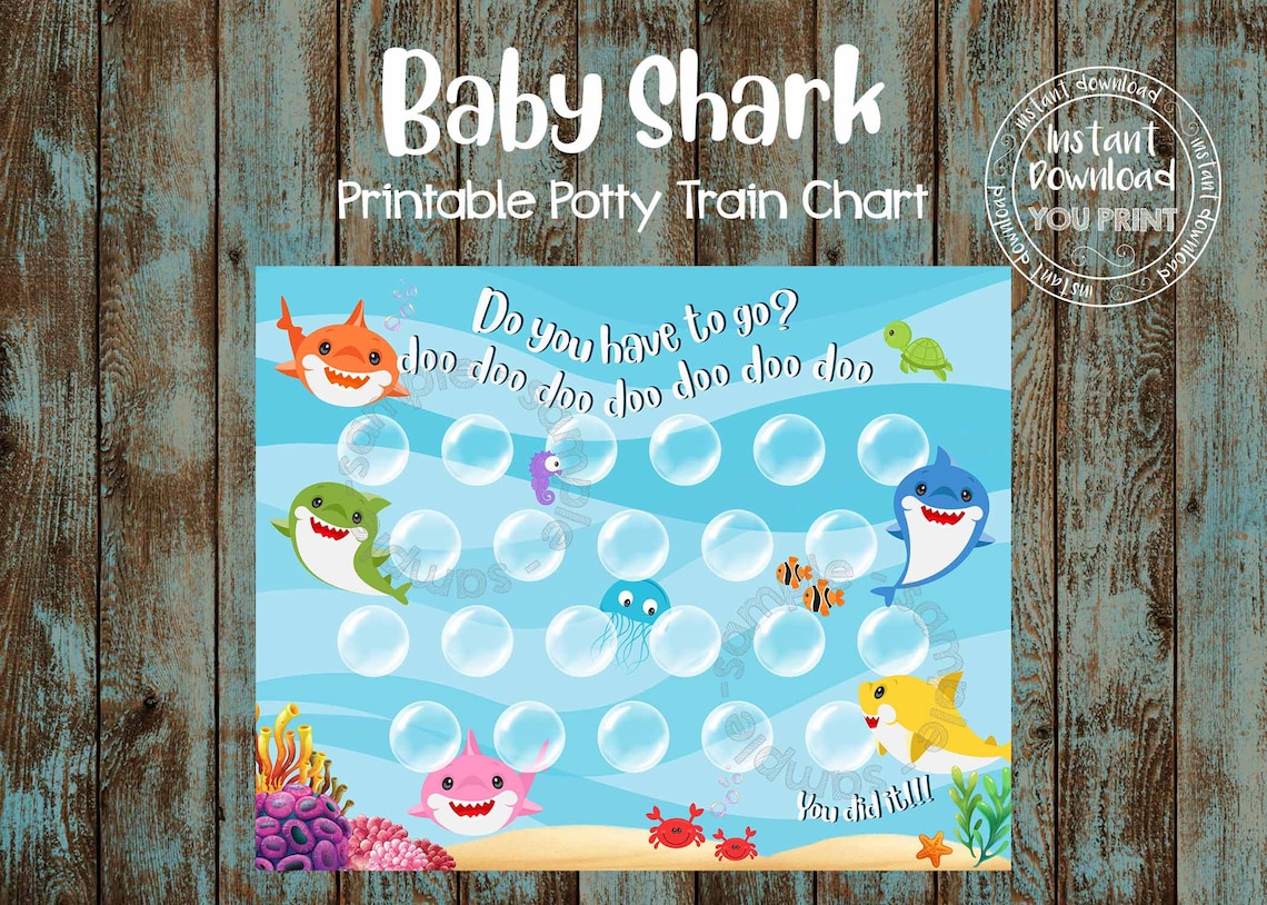 Instant Download Cute Shark Reward Chart Printable Chart Potty - Etsy