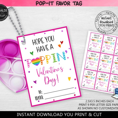 Hope You Have a Poppin' Valentines Day Tag Printable Pop - Etsy