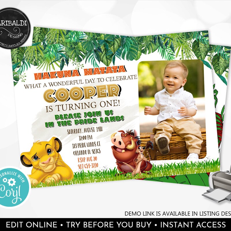 Lion King Invitation - Etsy