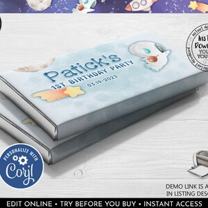 Editable Outer Space Chocolate Bar Wrapper, Instant Download Astronaut ...
