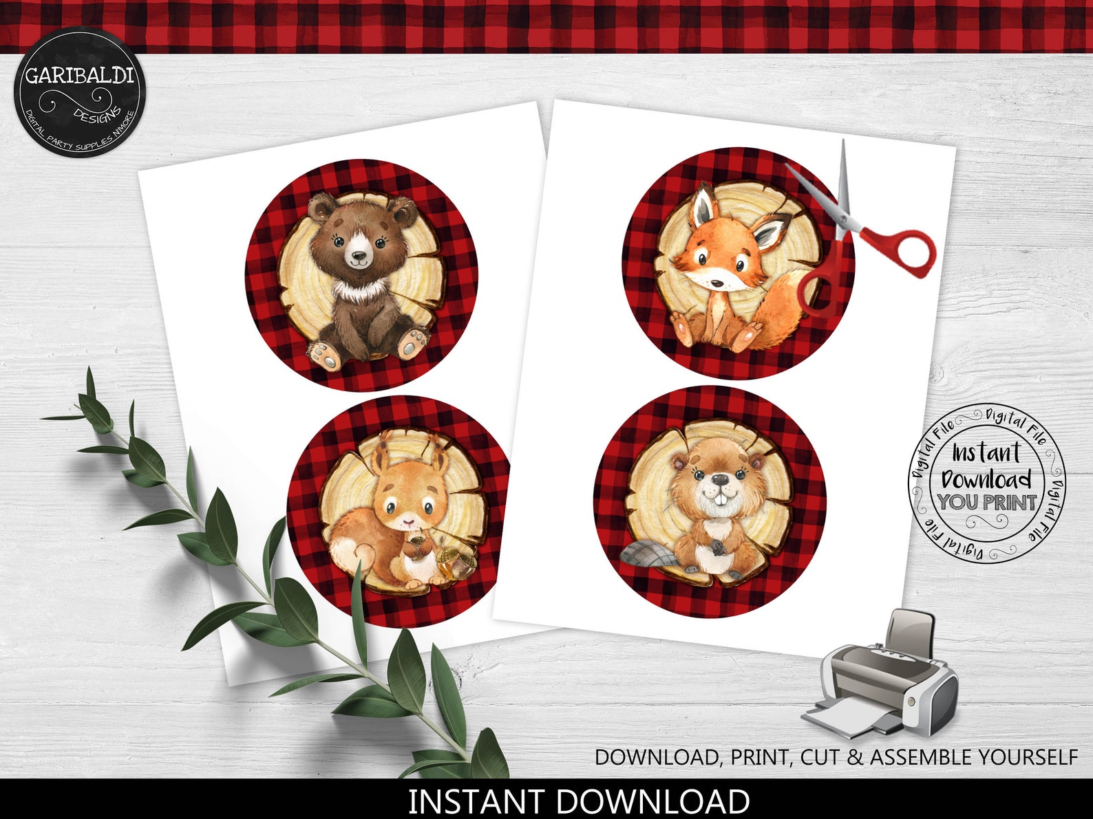 Lumberjack Centerpieces Printable Woodland Party Decorations - Etsy