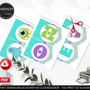 Printable Monsters "i Am One" Pennant Banner, DIY Monsters High Chair ...