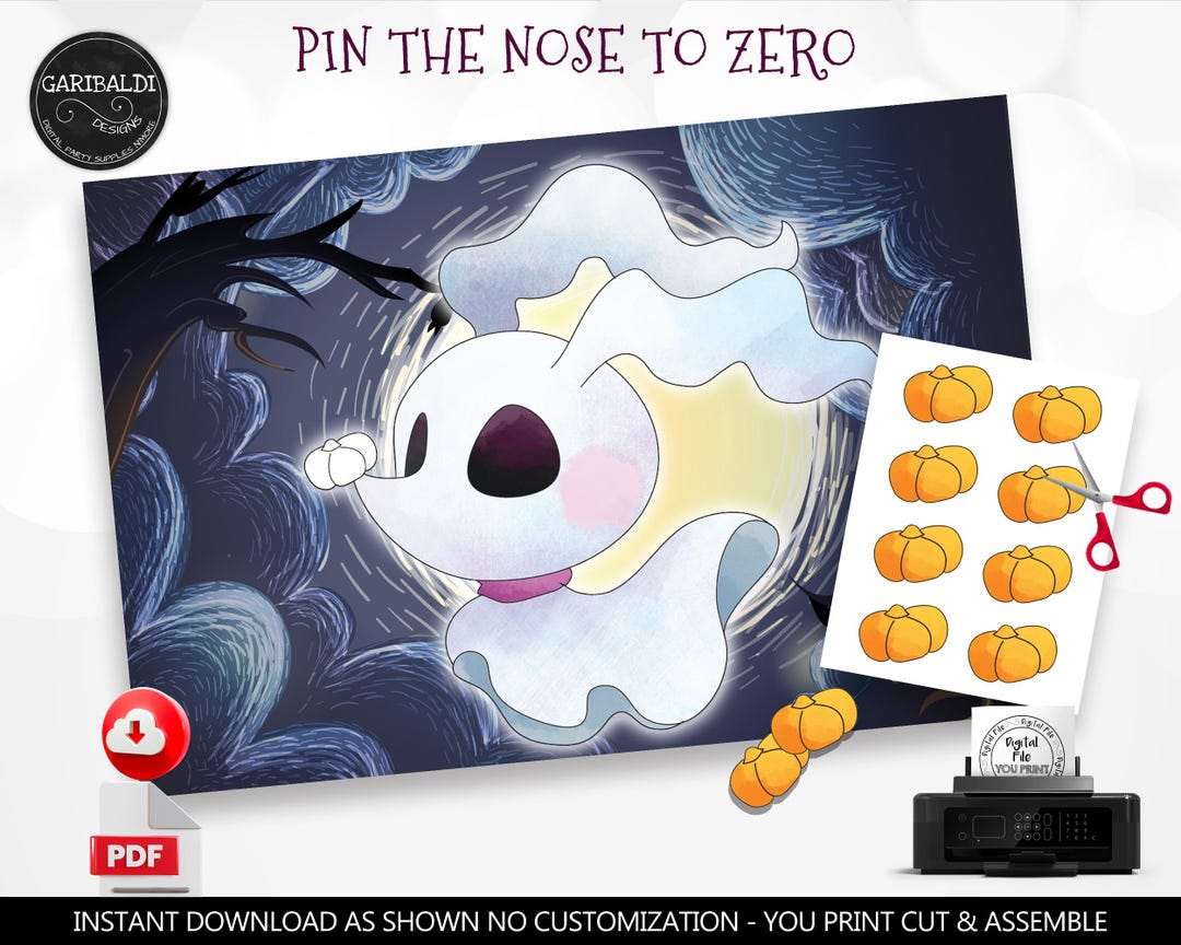 Pin the Nose on Zero Game Nightmare Before Christmas Party Halloween ...