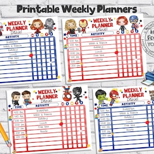 Printable Superhero Homeschool Planner, Superhero Schedule Chart, Daily ...