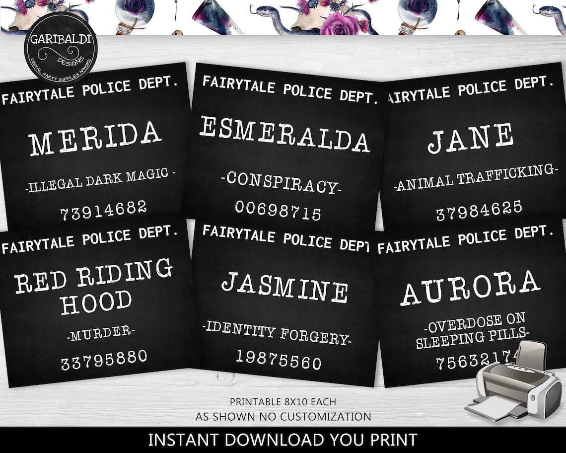 Princess Mugshot Sign Printable Mugshot Sign Photo Prop - Etsy Australia