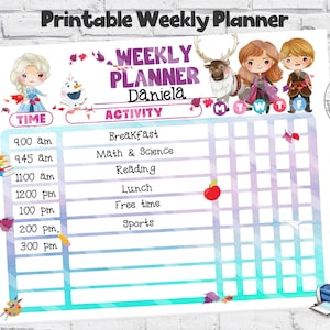 Printable Frozen Homeschool Planners, Frozen Schedule Charts, Daily ...