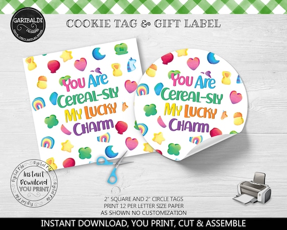 Instant Download You Are Cereal-sly My Lucky Charm Gift Tag | Etsy