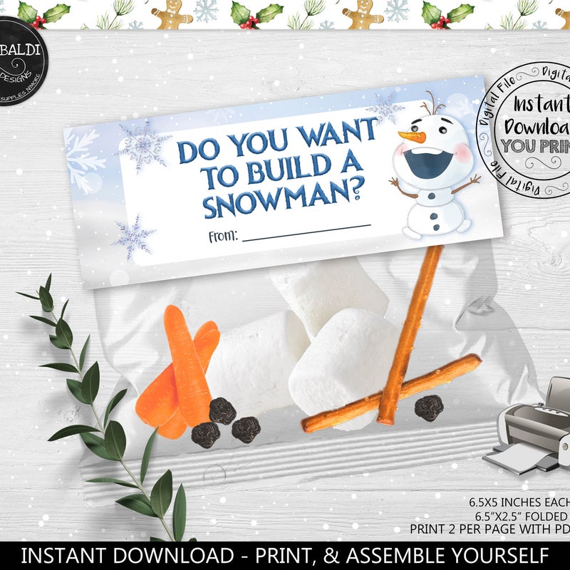 Snowman Bag Topper - Etsy