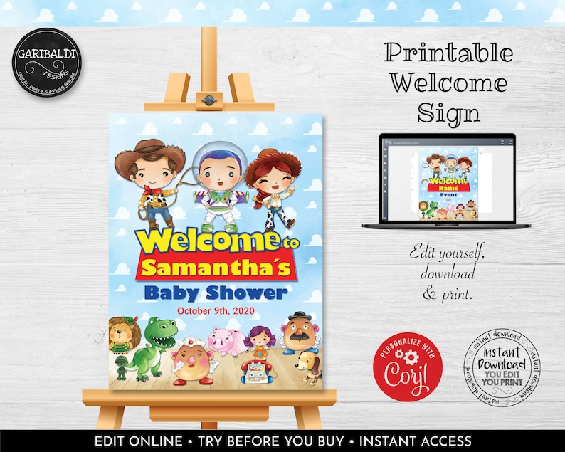 Editable Toy Story Welcome Sign Instant Download Toy Story - Etsy