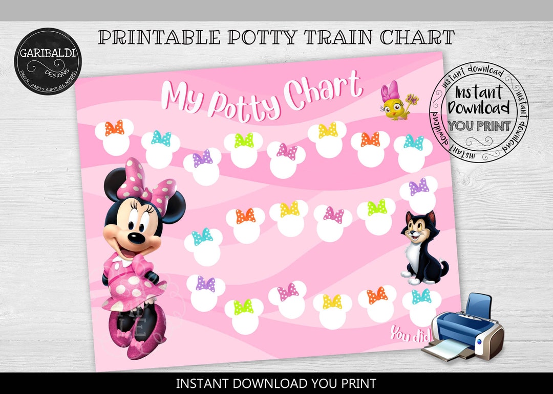 Instant Download Reward Chart Printable Chart Minnie Chart Potty Train ...