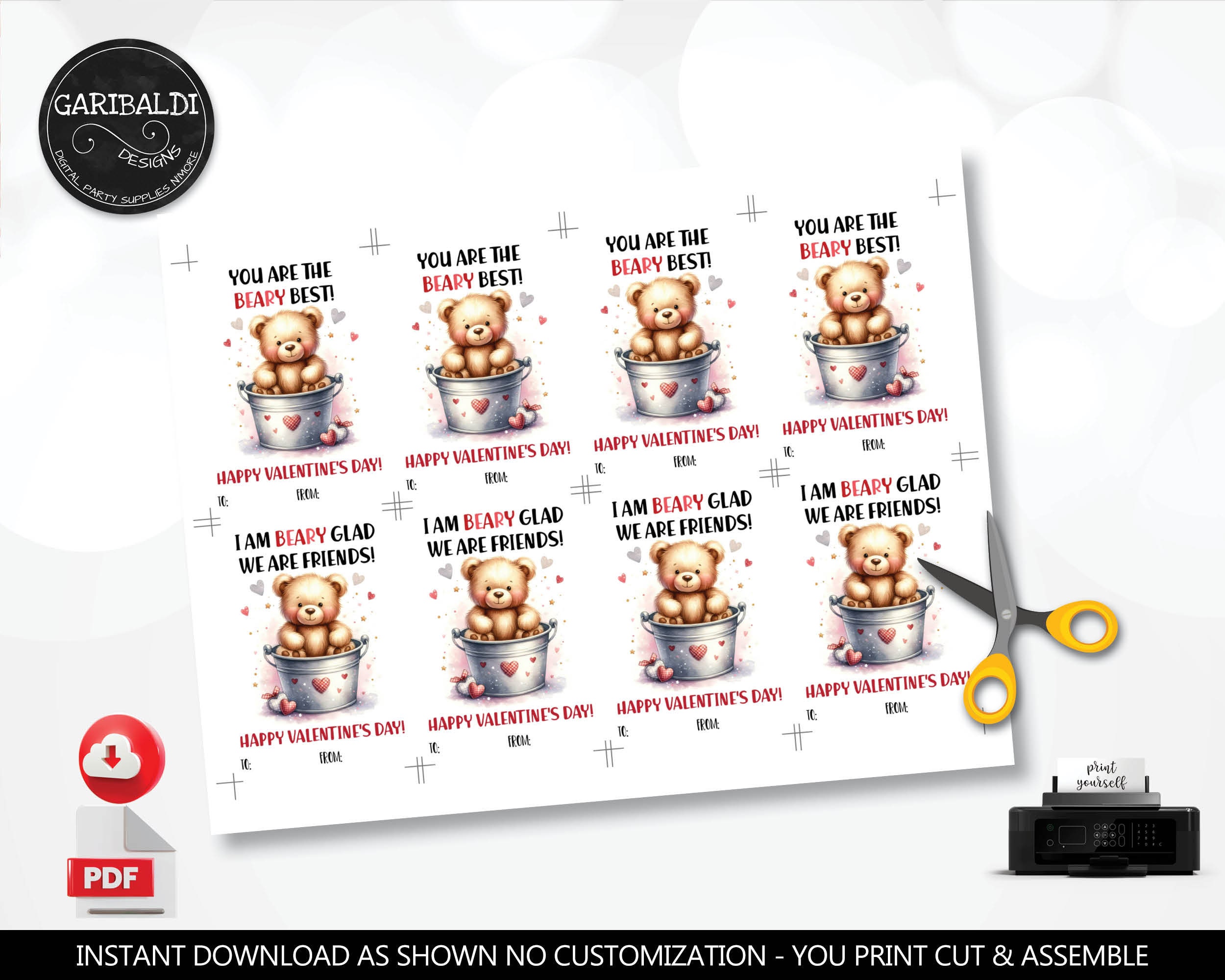 Printable Valentine's Day Cards Teddy Bear Valentine's Day School ...