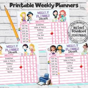 Printable Princess Homeschool Planners, Princess Schedule Charts, Daily ...