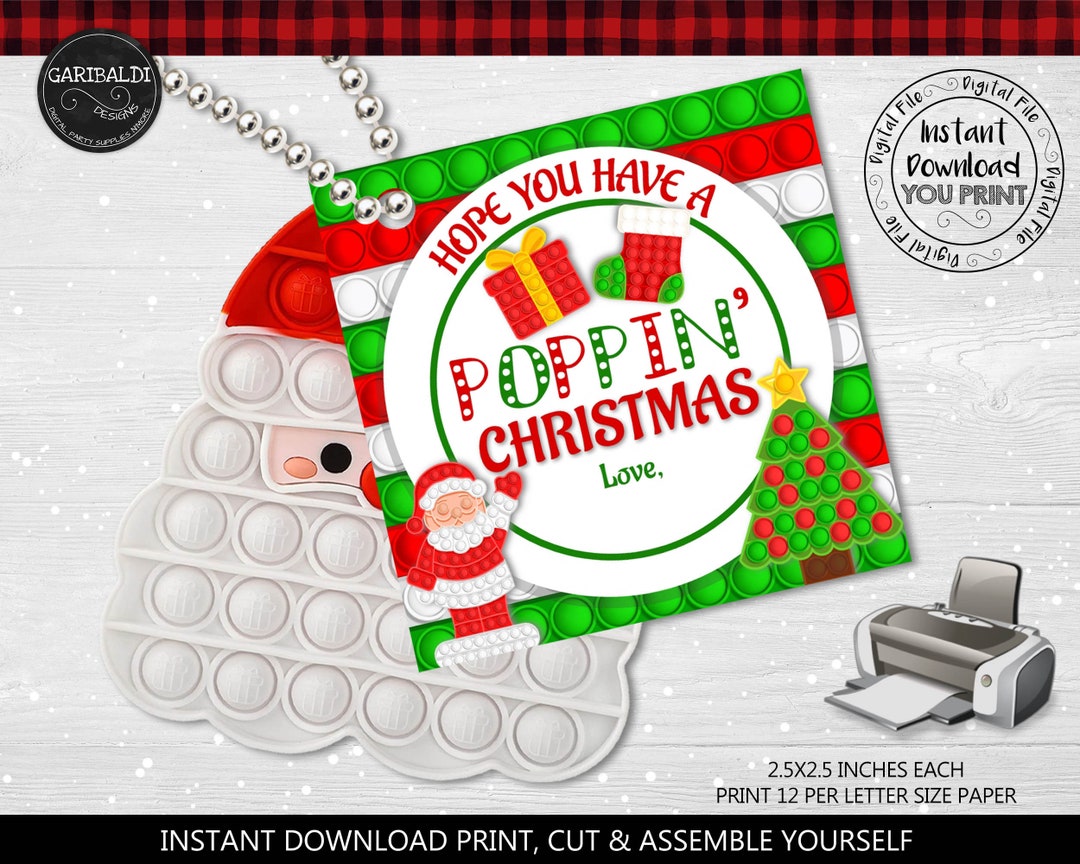 INSTANT DOWNLOAD Pop Toy Gift Tags Christmas Favor Tags Holiday Favor ...
