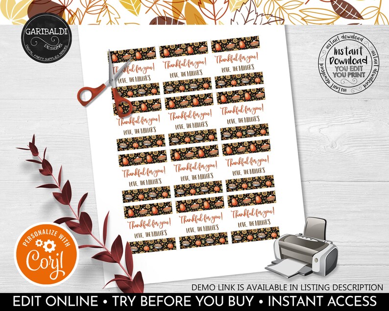 Editable Happy Fall Tags Thanksgiving Gift Tags Printable - Etsy