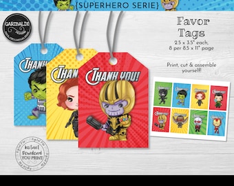 Superhero Birthday Party Stickers or Favor Tags Superhero - Etsy