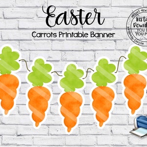 Printable Easter Banner Printable Carrot Banner Easter INSTANT DOWNLOAD ...