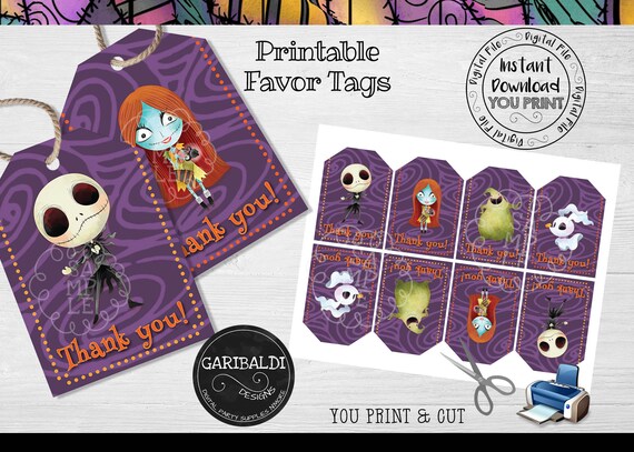 Nightmare Before Christmas Favor Tags Nightmare Before - Etsy